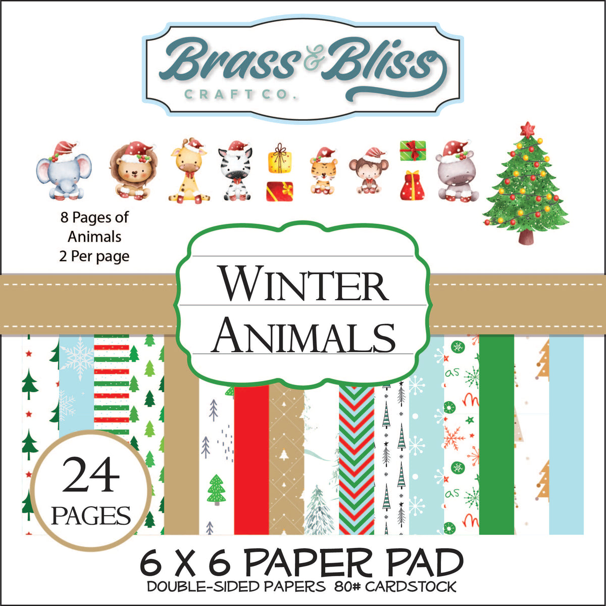 2013 Winter Animals - 6x6 Paper pad — Brass & Bliss Craft Co.