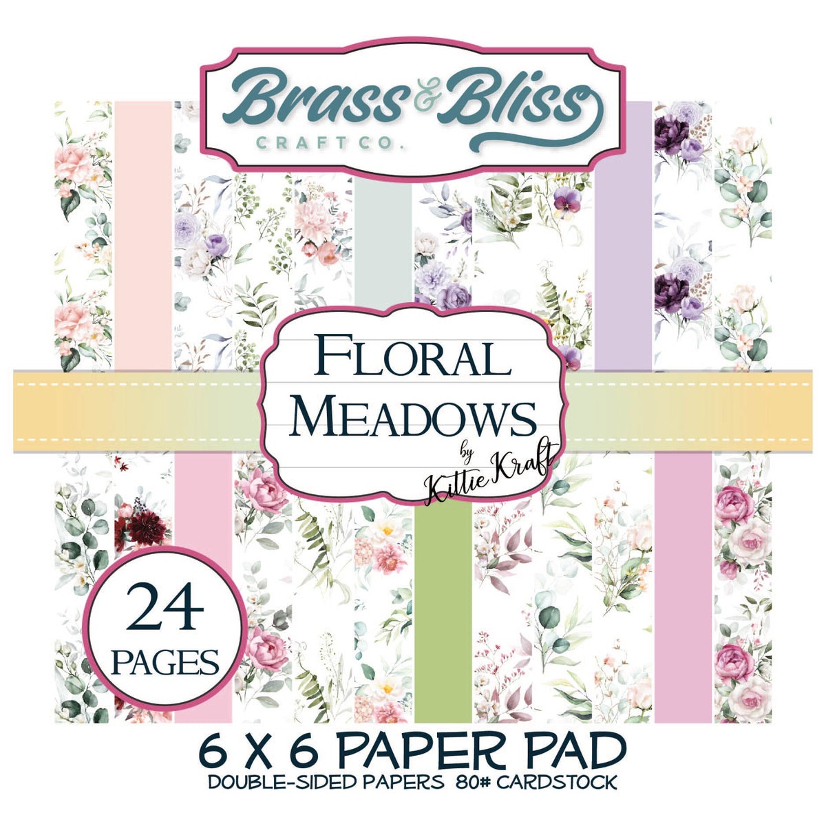 2206 Floral Meadows - 6x6 Paper Pad — Brass & Bliss Craft Co.