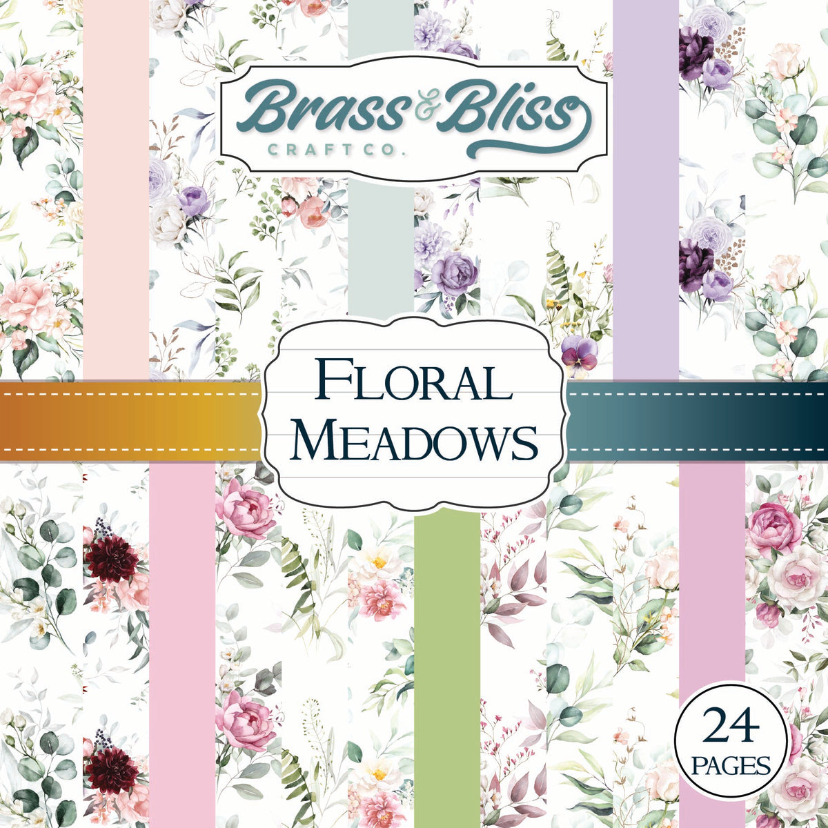 2206 Floral Meadows - 6x6 Paper Pad — Brass & Bliss Craft Co.