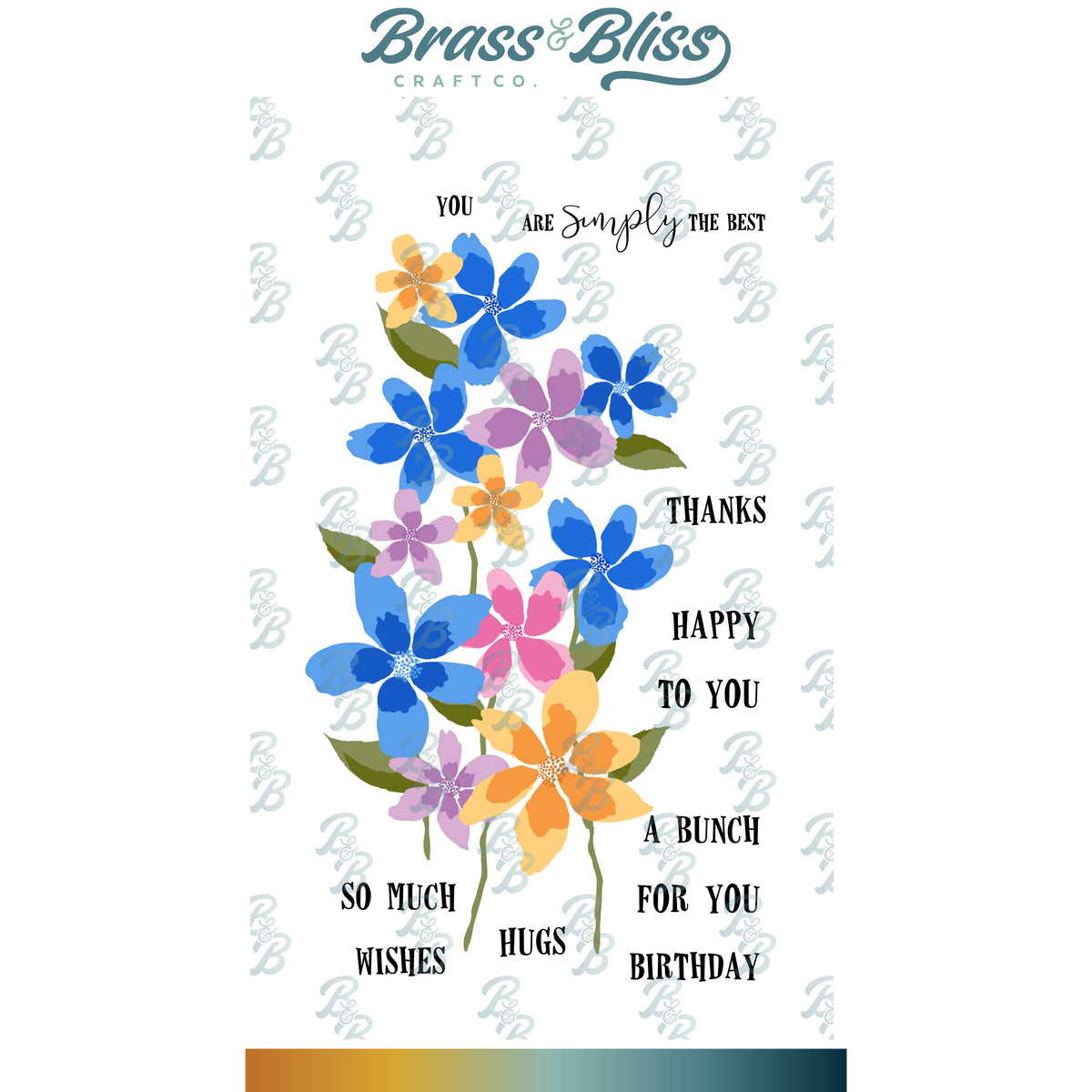 RN 3312 Bloomin Vine Layered Floral - 4x8 Stamp Set — Brass & Bliss ...