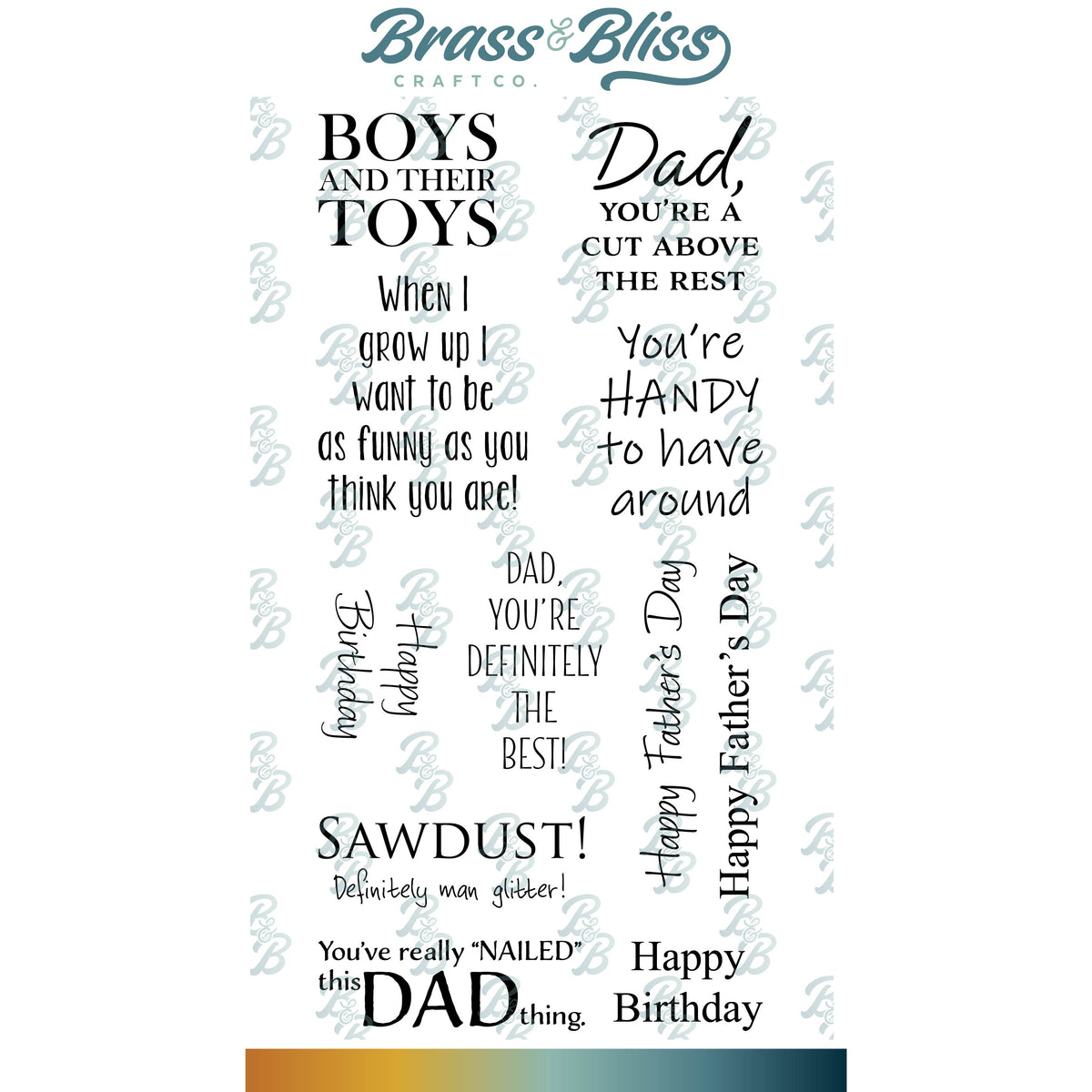 3419 Dad Phrases - 4x8 Stamp Set — Brass & Bliss Craft Co.