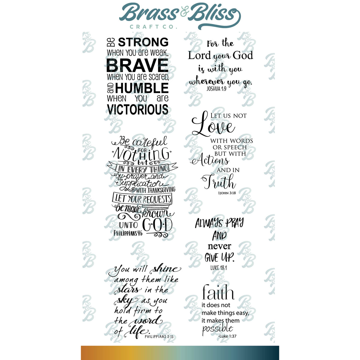 3439 Faith and Scripture #3 - 4x8 Stamp Set — Brass & Bliss Craft Co.