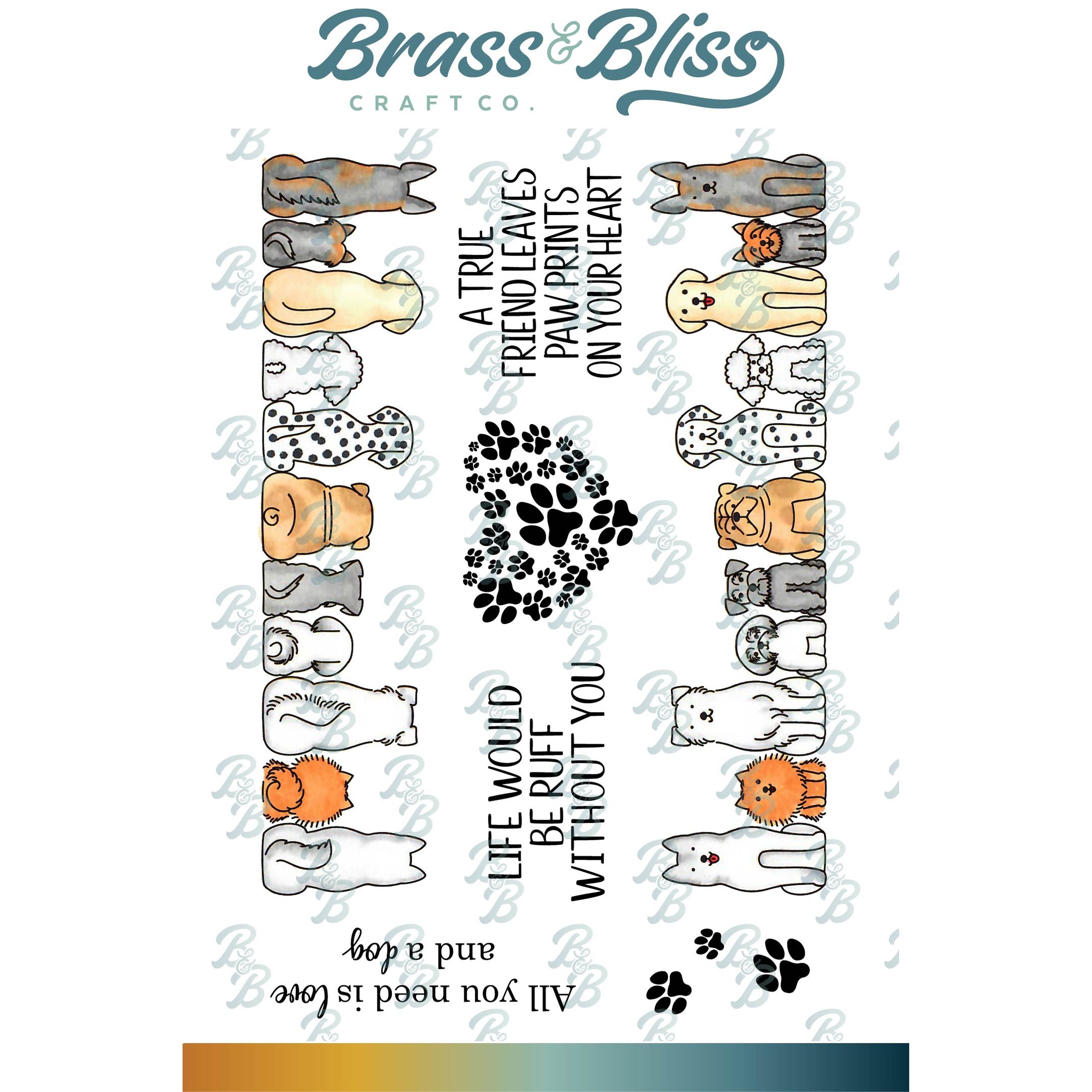 3486-02 Dogs Front and Back - 4x6 Stamp Set — Brass & Bliss Craft Co.
