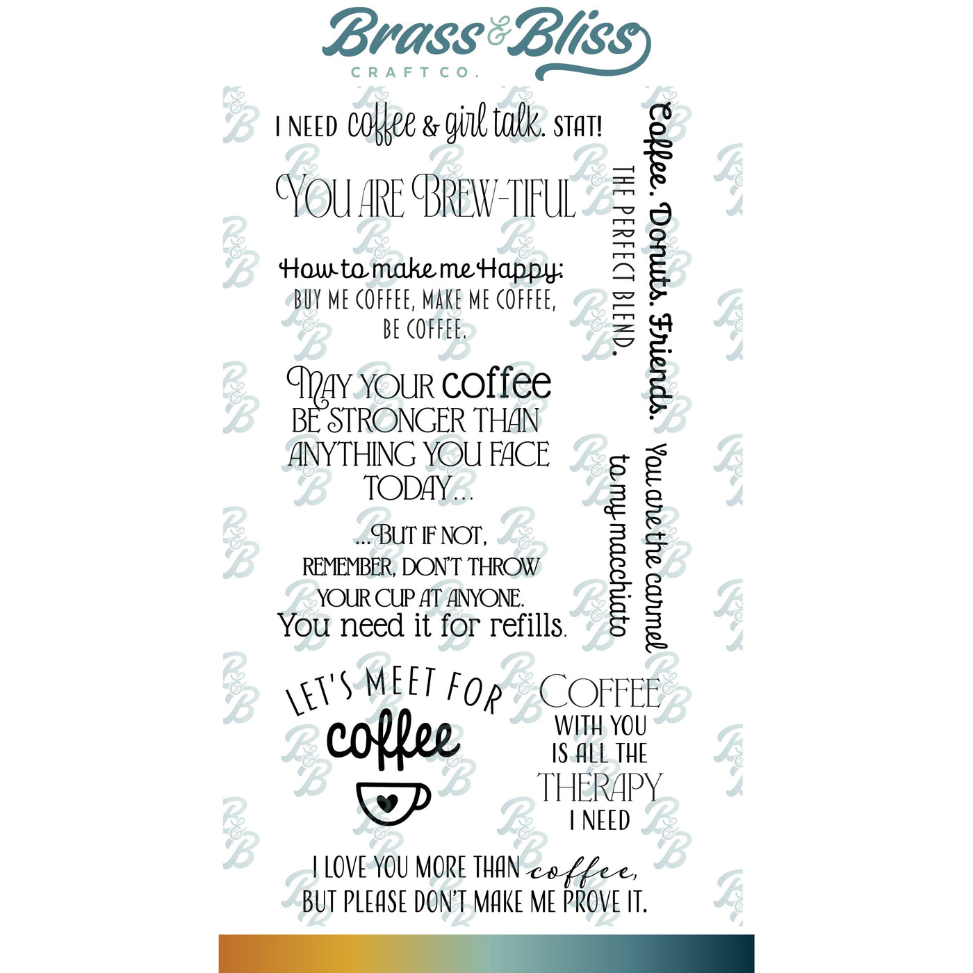36036 Let's Meet for Coffee - 4x8 Stamp Set — Brass & Bliss Craft Co.