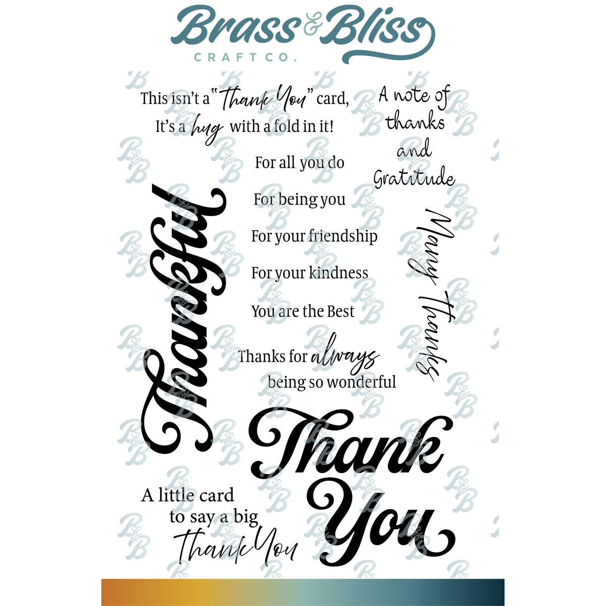 36057 Thank You - 4x6 Stamp Set — Brass & Bliss Craft Co.
