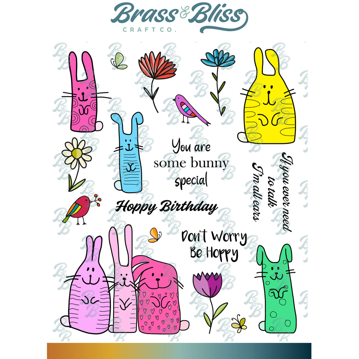 37027 Bunny Foo Foo - 5x6 Stamp Set — Brass & Bliss Craft Co.