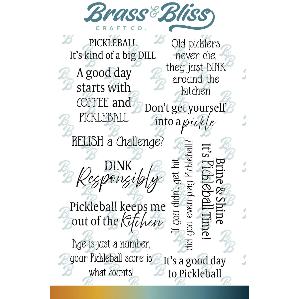 37031 Game. Set. Pickle! - 4x6 Stamp Set — Brass & Bliss Craft Co.