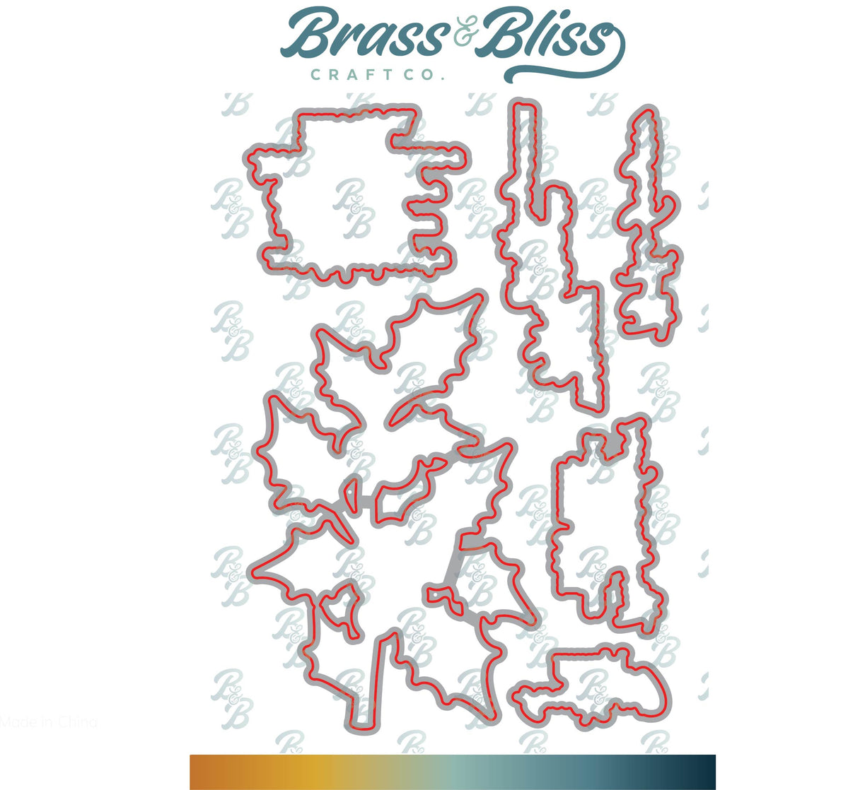 37033D Holly & Cheer Coordinating Die — Brass & Bliss Craft Co.