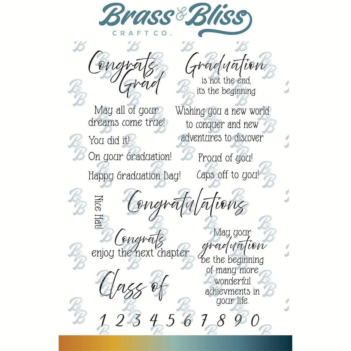 37049 Congrats Grad - 4x6 Stamp Set — Brass & Bliss Craft Co.