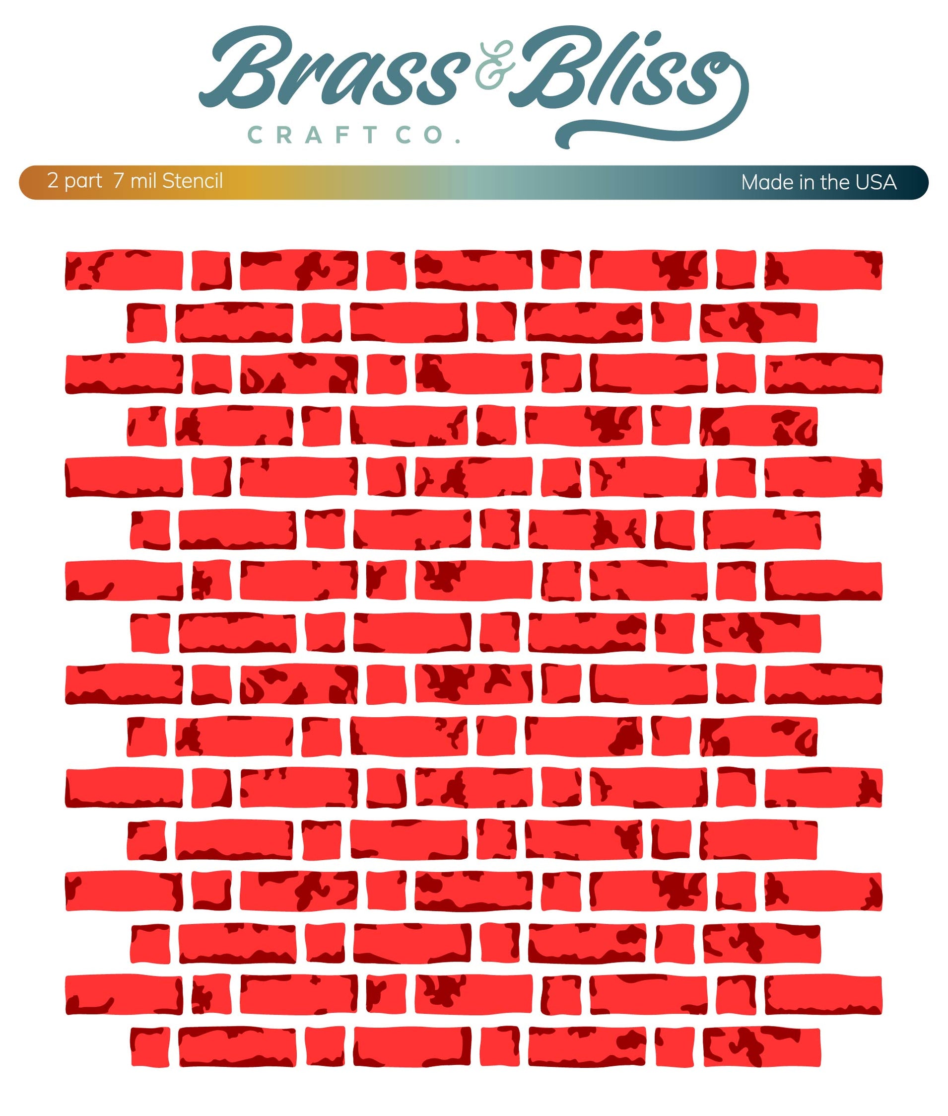 4102 Repeating Bricks Stencil - 6x6 2 parts — Brass & Bliss Craft Co.
