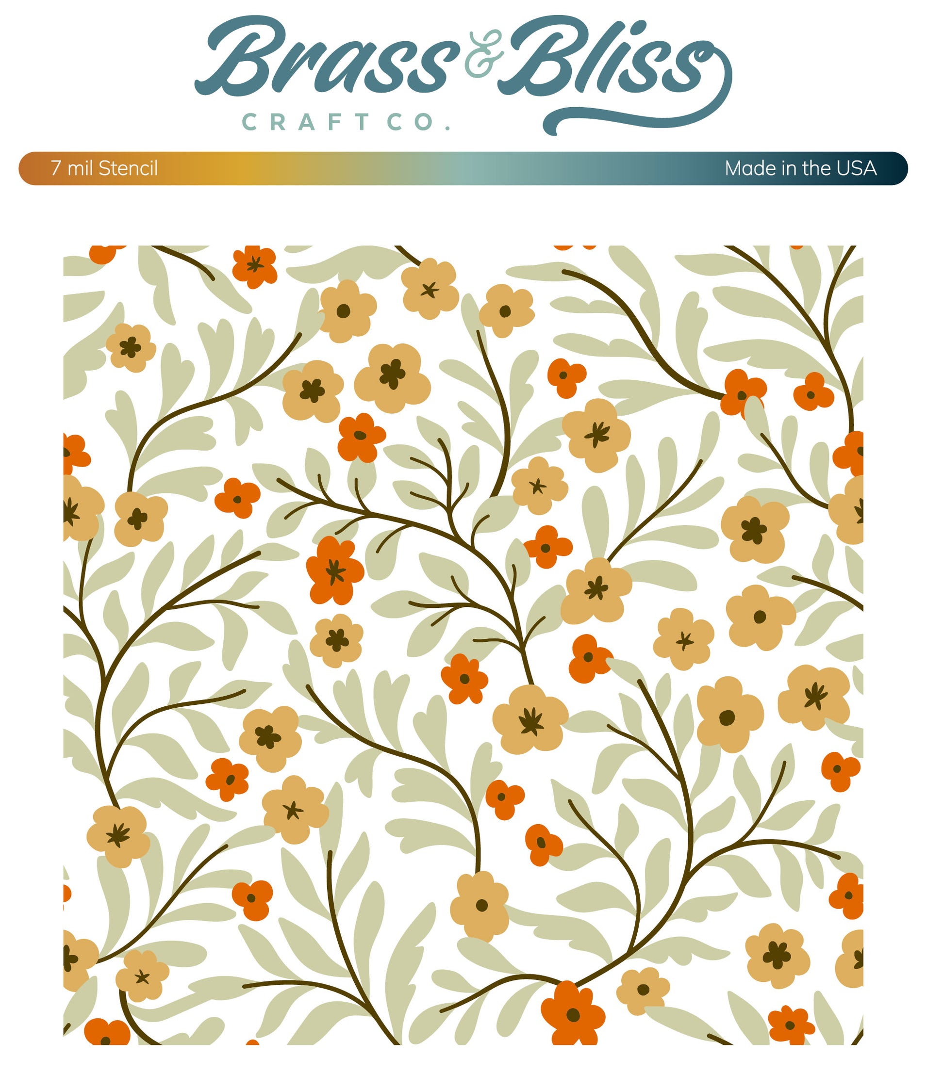 4306 Fall Floral - 6x6 3 Part Stencil — Brass & Bliss Craft Co.