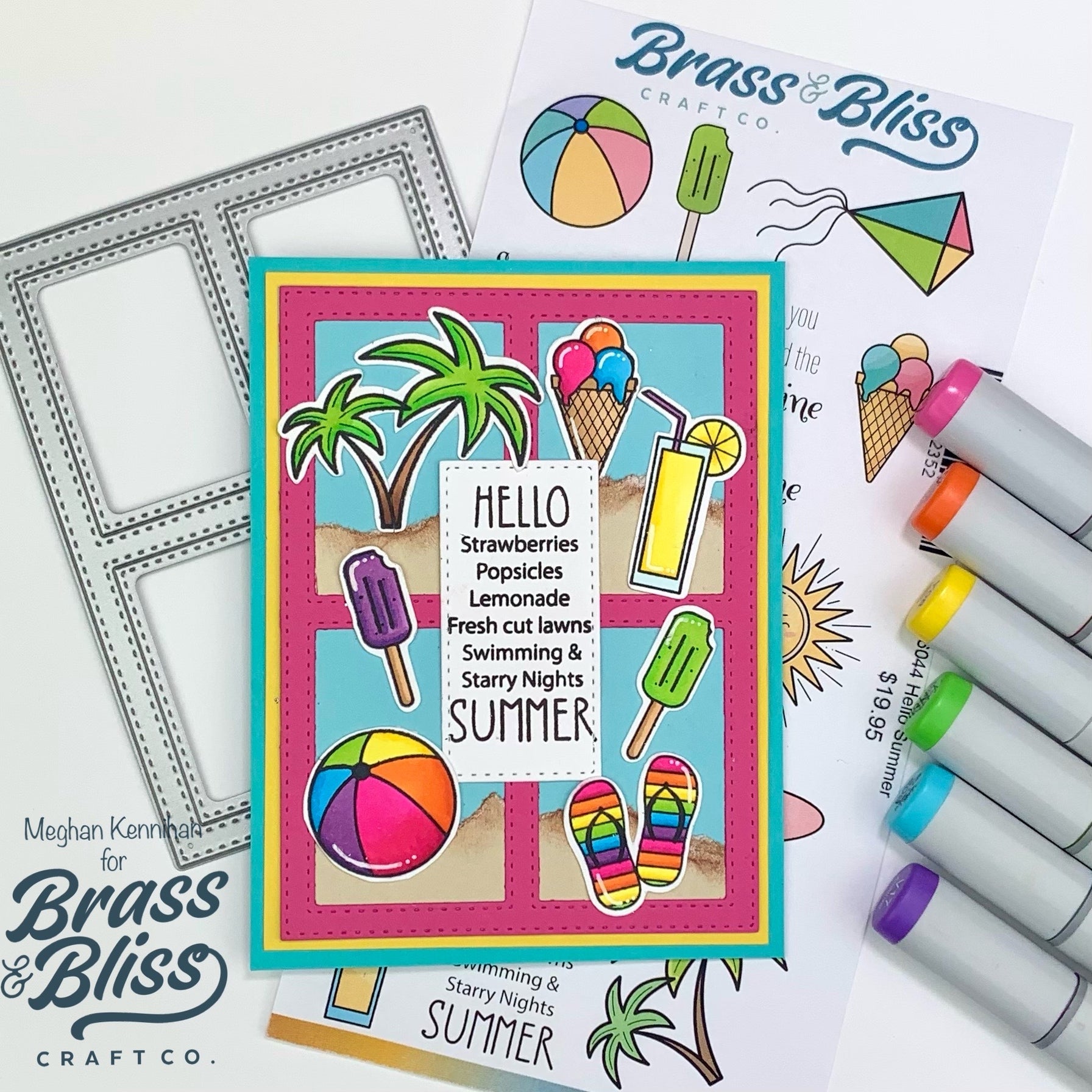 36044 Hello Summer - 4x8 Stamp Set — Brass & Bliss Craft Co.