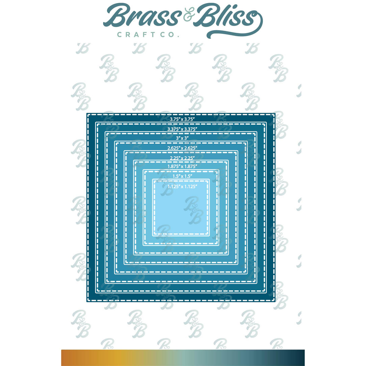 5011D Nested Square Small Stitch Die — Brass & Bliss Craft Co.