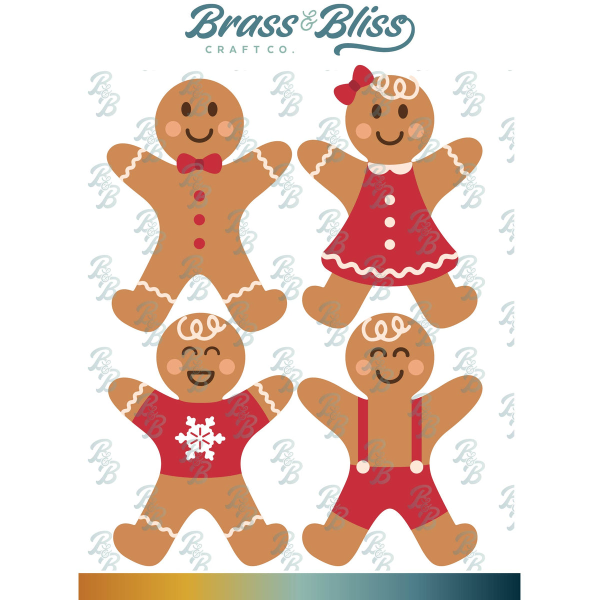 5178D Mr. Mrs. Gingerbread Die — Brass & Bliss Craft Co.