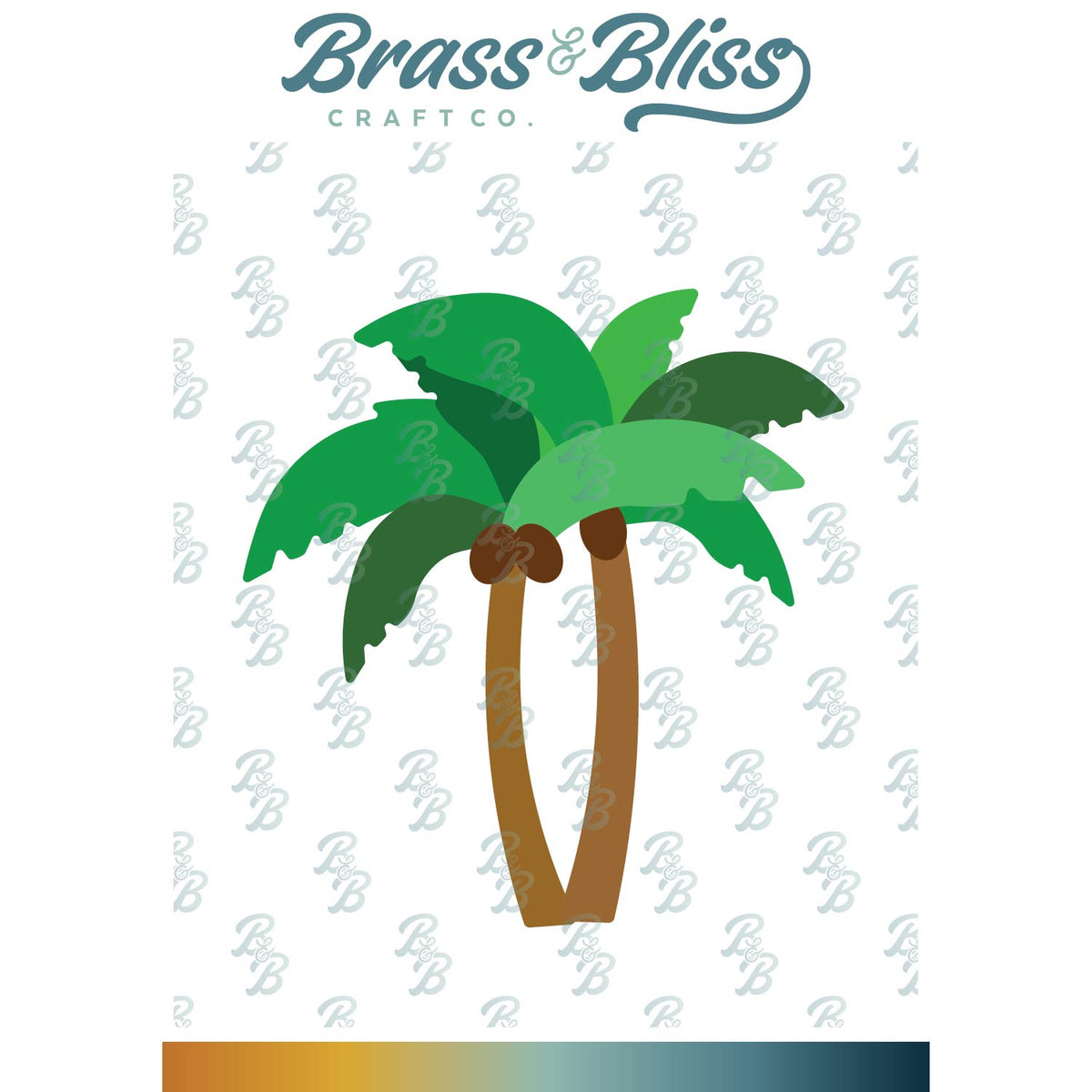 5212-06D Palm Trees Die — Brass & Bliss Craft Co.