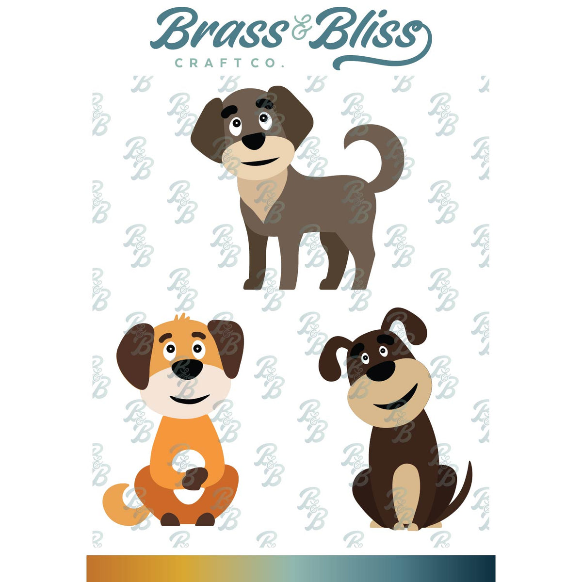 5414-02D Set of Dogs Die — Brass & Bliss Craft Co.