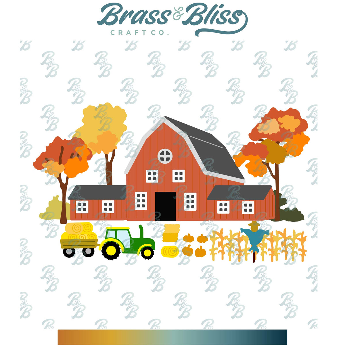 5722-04D Fall Farm Scape Die — Brass & Bliss Craft Co.