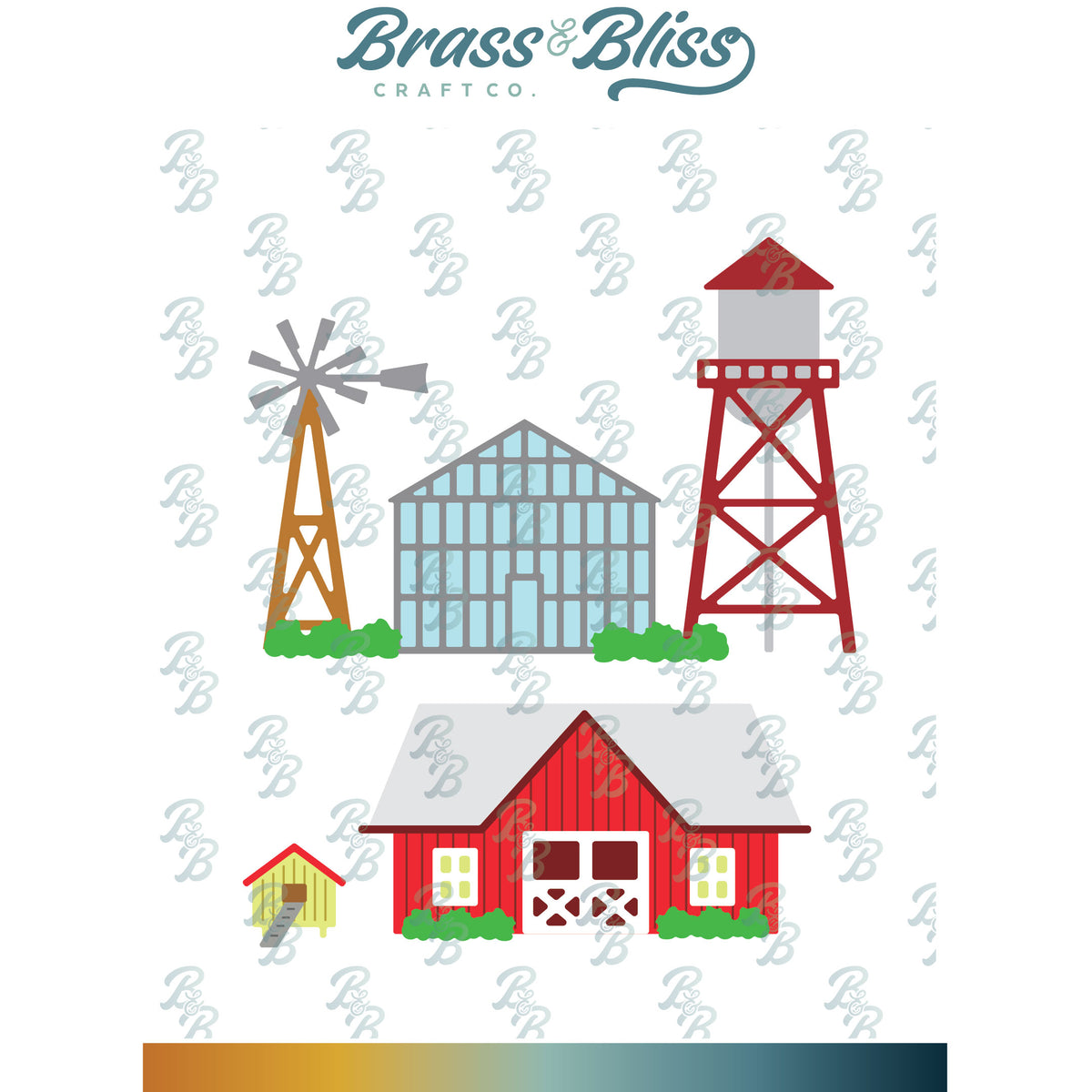 5741-02D Farm Scape Die — Brass & Bliss Craft Co.