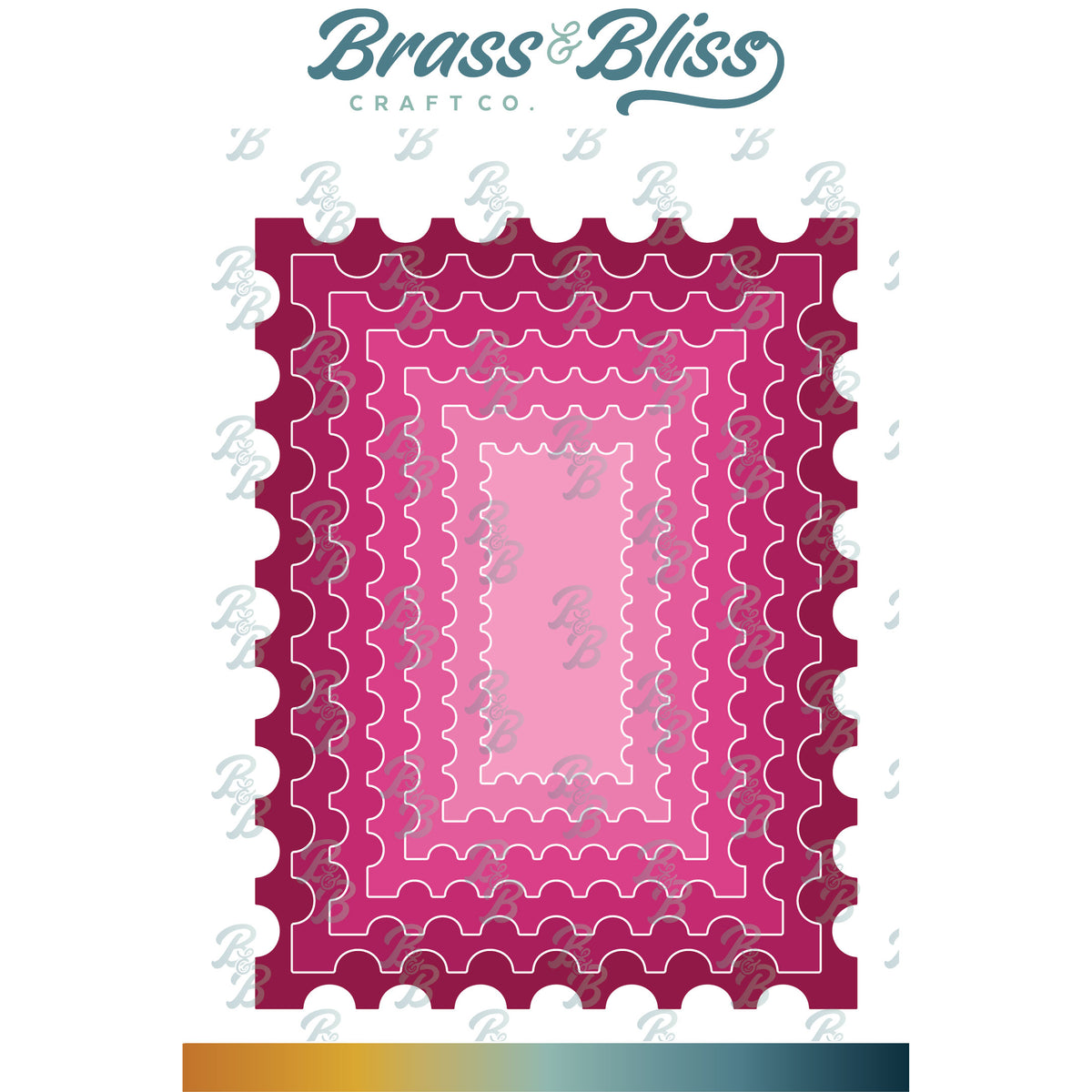5806D Postage Stamp Nested Die — Brass & Bliss Craft Co.