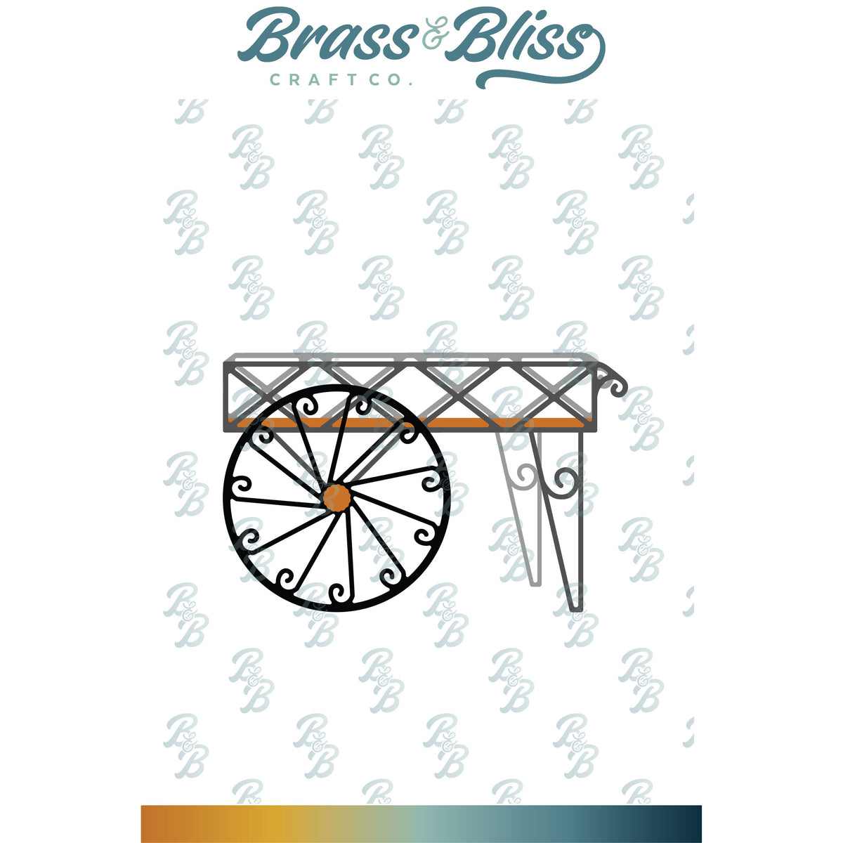 5813-03D Wrought Iron Cart Die — Brass & Bliss Craft Co.