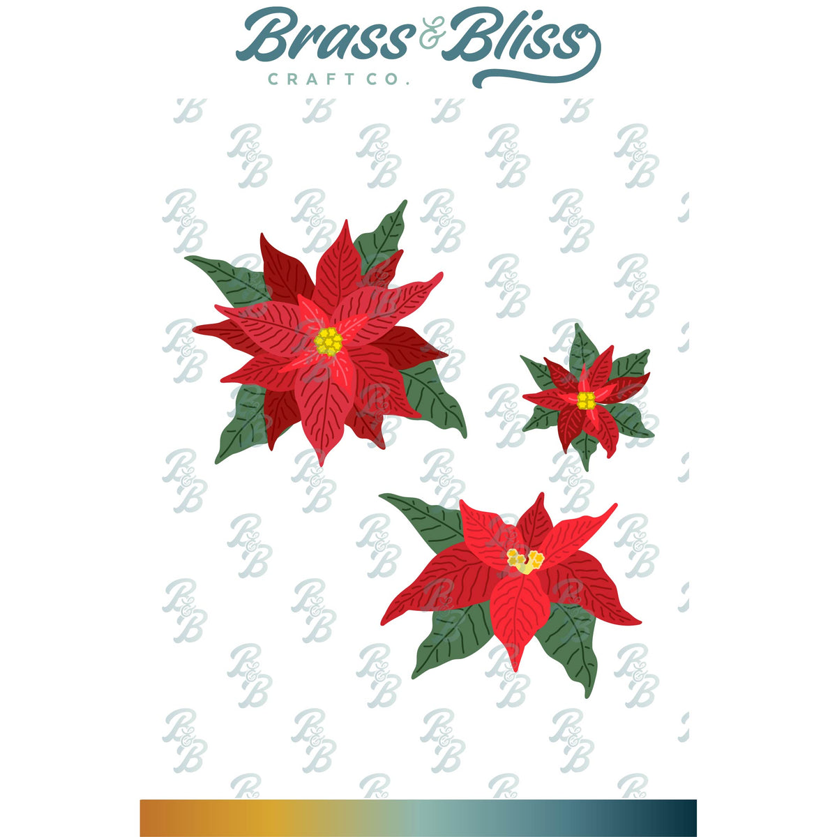 5822D Build a Bloom Poinsettia #4 Die — Brass & Bliss Craft Co.