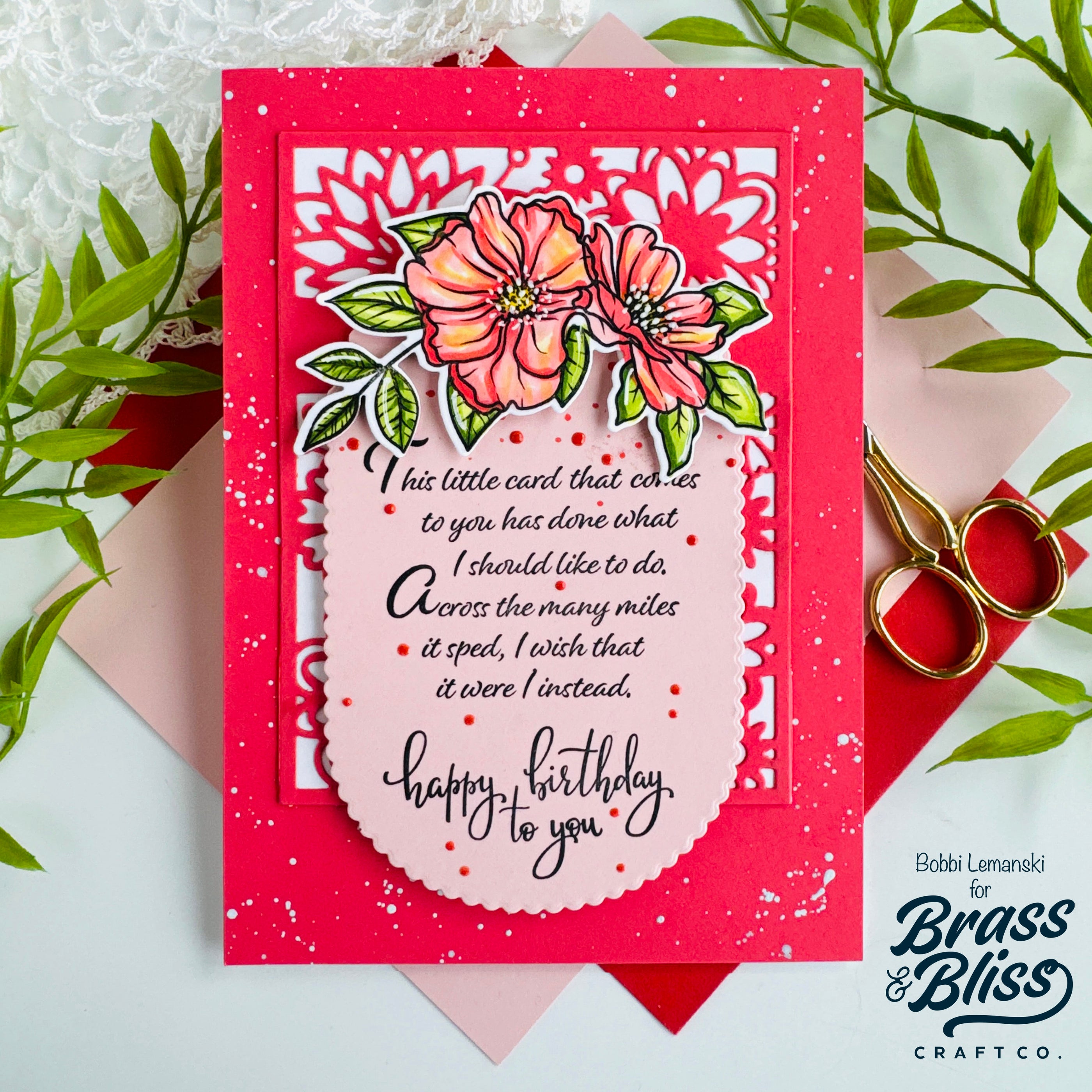 38005 Birthday Wishes & Blooms - 4x6 Stamp Set — Brass & Bliss Craft Co.