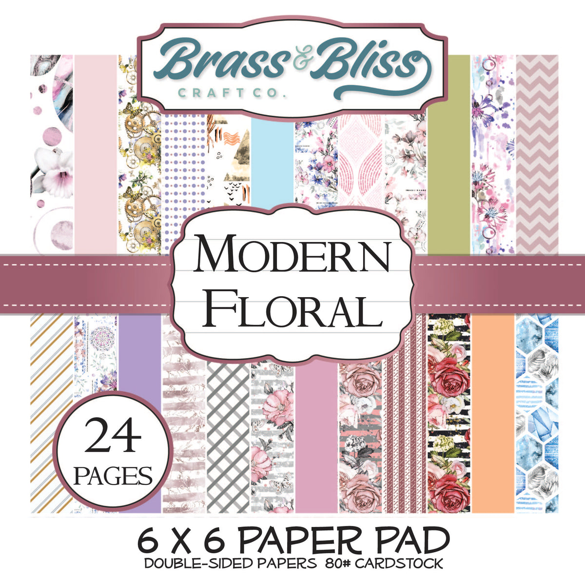 2007 Modern Floral- 6x6 Paper Pad — Brass & Bliss Craft Co.